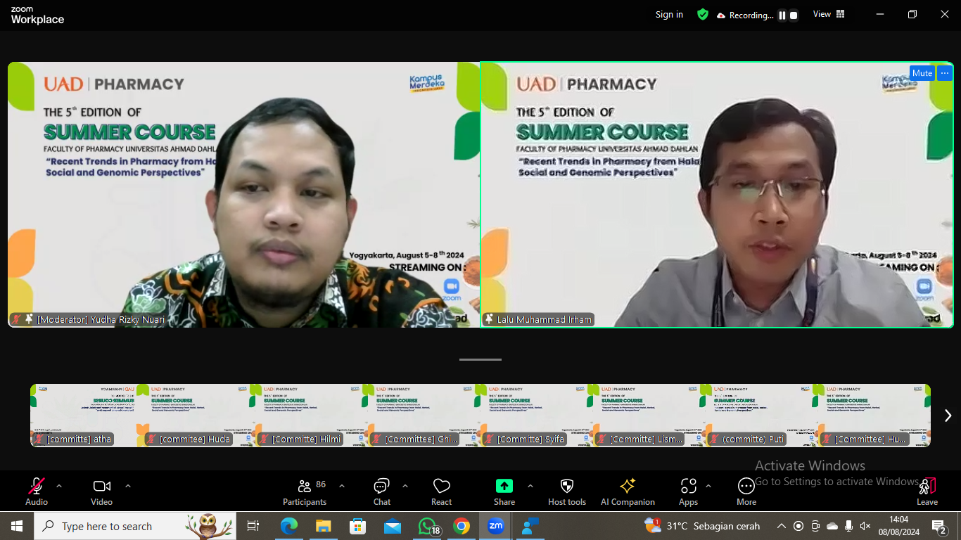 Fakultas farmasi Gelar Summer Course (Hari Keempat) - Universitas Ahmad Dahlan